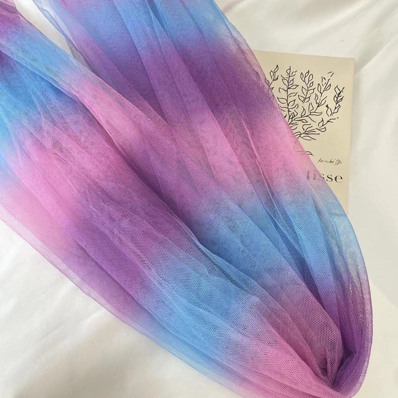 Rainbow Tulle Fabric Illusion Ombre Tulle Lace Fabric for Prom Dress ...