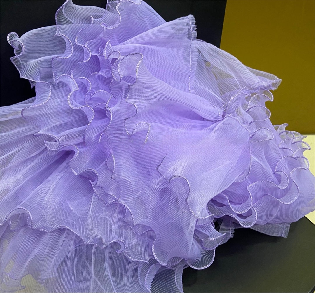 Purple Ruffle Lace Trim, Single Layer Organza Lace Trim, Folding Lace ...