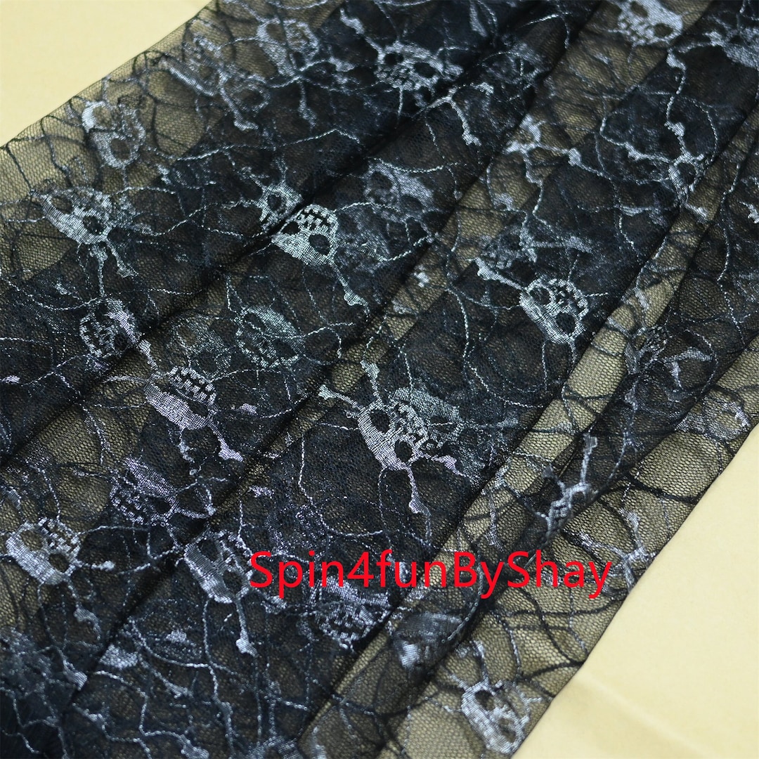 Skulls Halloween Lace Fabric, Skeleton Fabric, Skull Nylon Fabric Dem ...