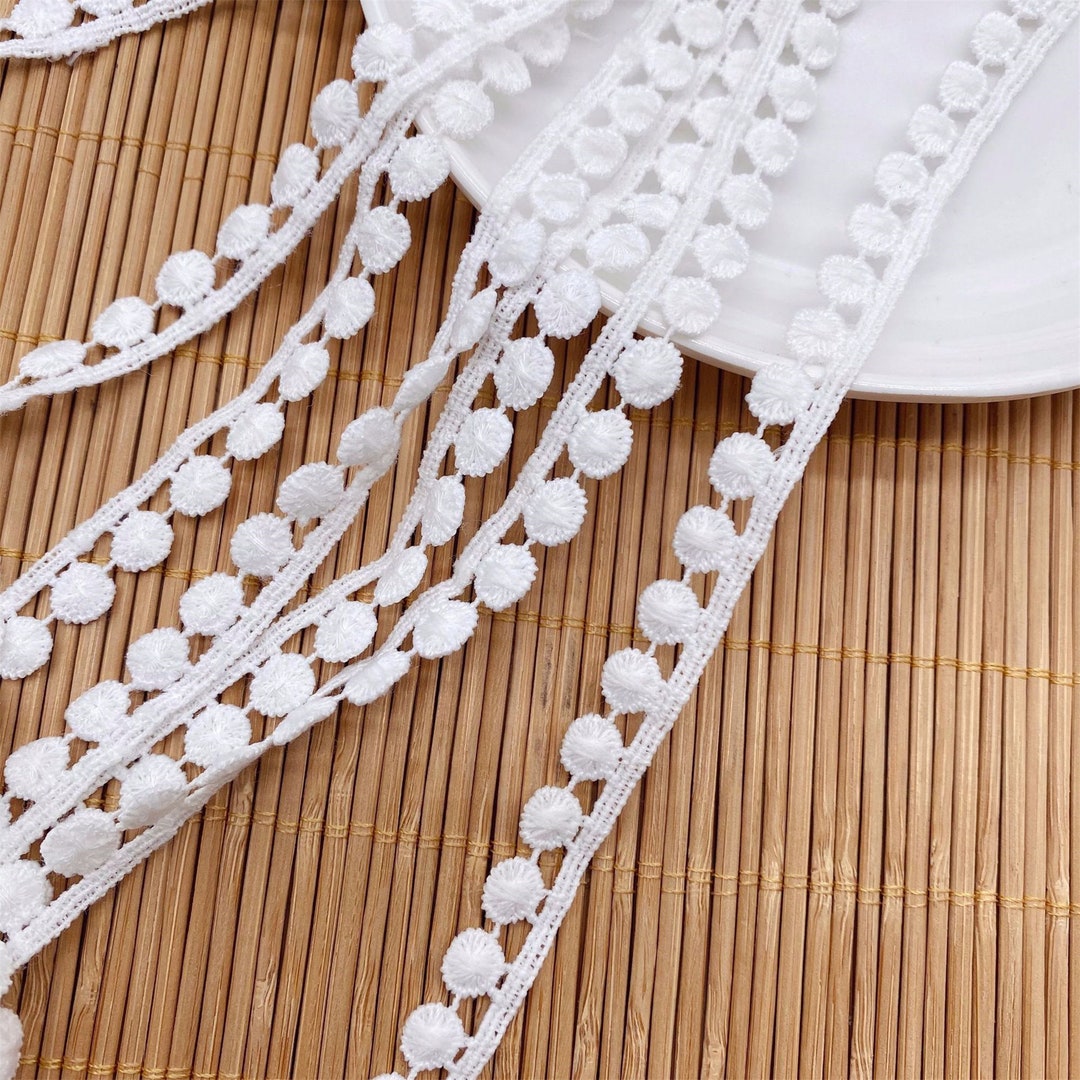 14 Yards Polka Dot Lace Trim Narrow Dot Lace Ribbon for Bridal Supplies ...
