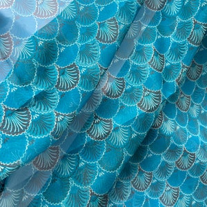 Fish Tale Chiffon Fabric, Mermaid Chiffon Fabric, Fish Scale Scallop ...