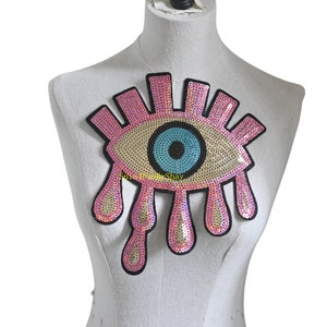 Evil Eye Applique, Sequins Celestial Star Eye Patch, Teadrops Eye Patch ...