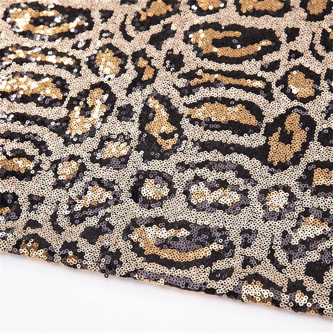 Shiny Leopard Sequin Fabric, Embroidery Sequins Fabric, 51" Wide for ...