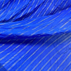 Royal Blue Cotton Fabric, Embroidered Cotton Jacquard Fabric With Gold ...
