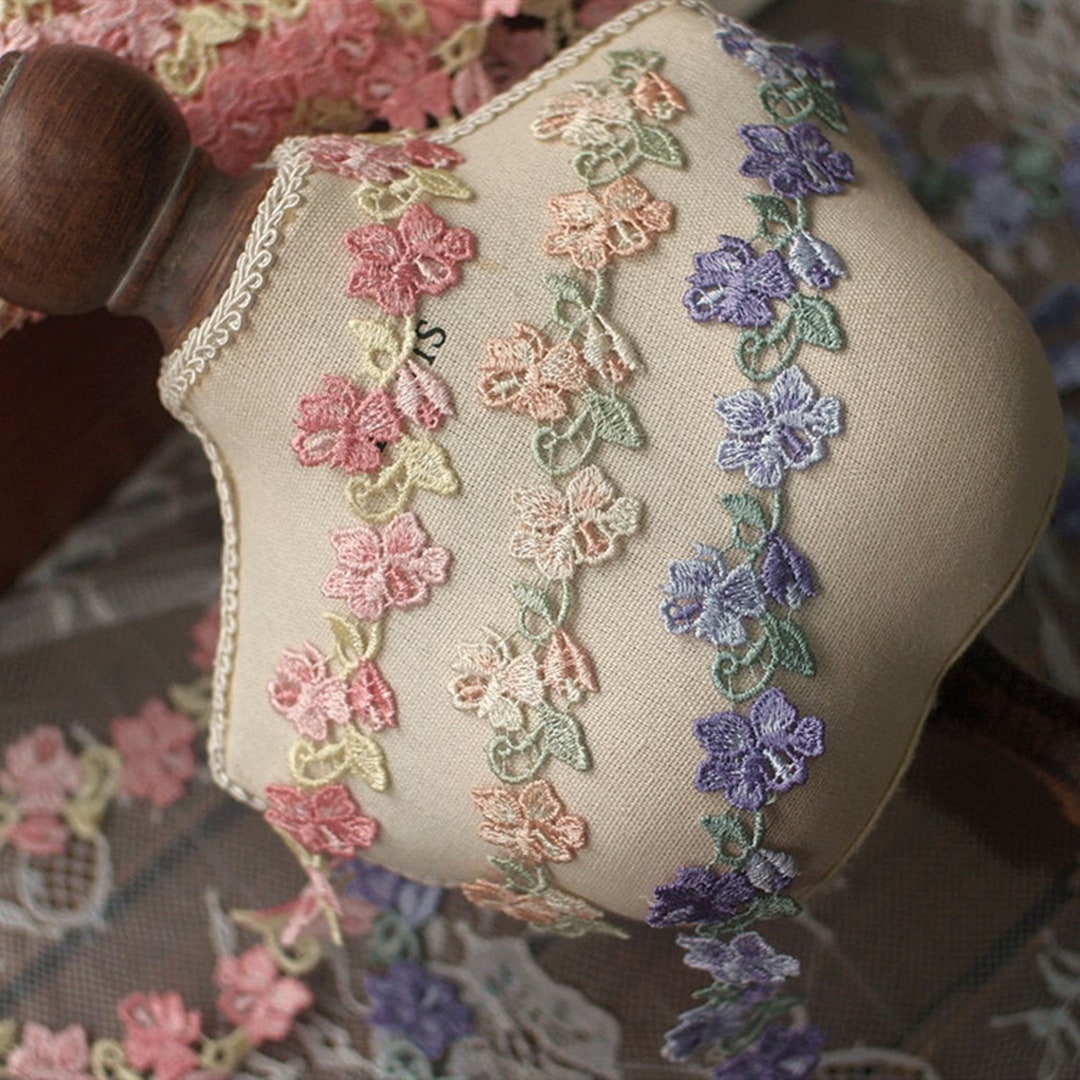 Exquisite Floral Trim, Venice Floral Trimming, Colorful Floral Lace ...