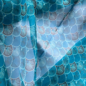 Fish Tale Chiffon Fabric, Mermaid Chiffon Fabric, Fish Scale Scallop ...