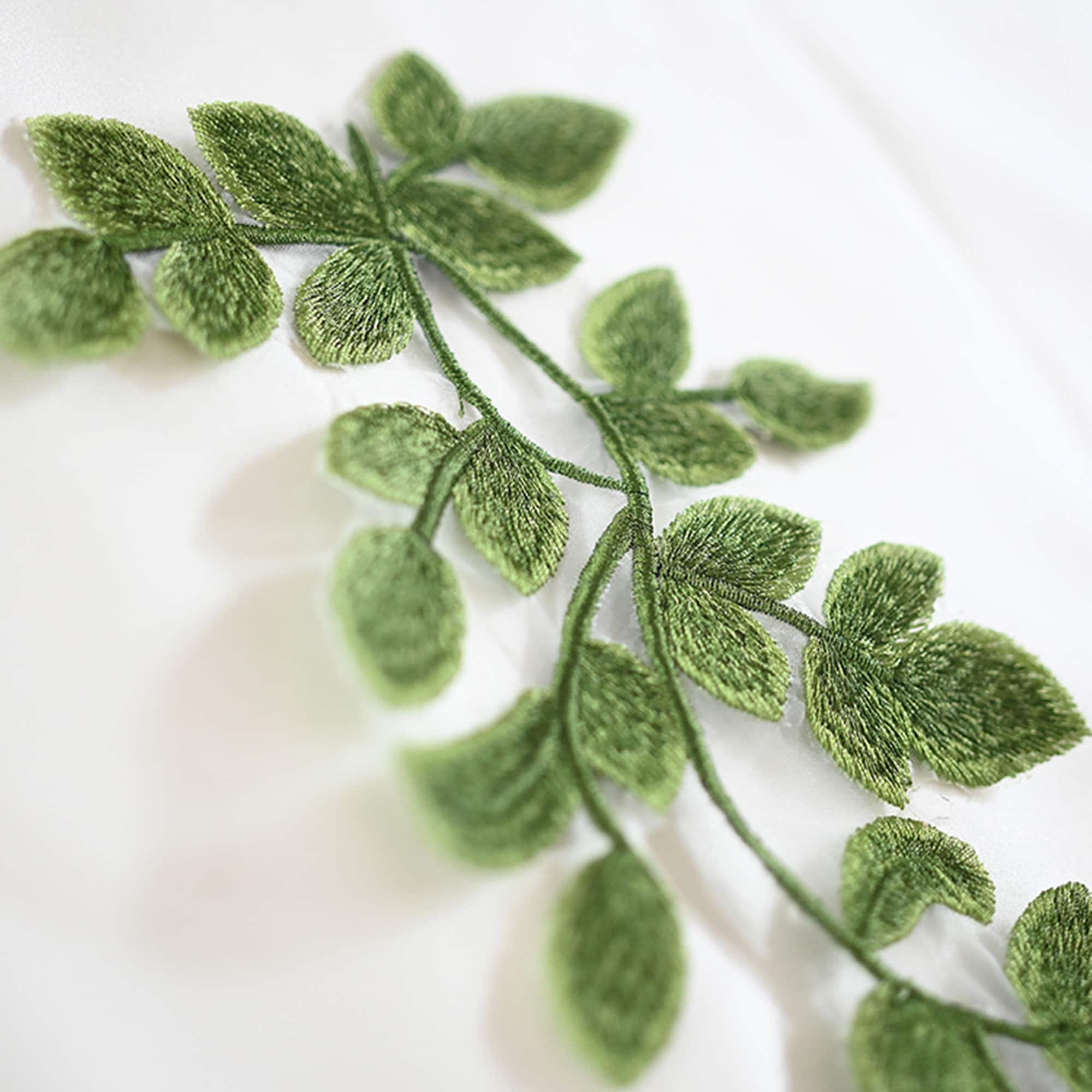 1 Pair Green Leaf Embroidery Applique Leaf Vine Trim Patch - Etsy