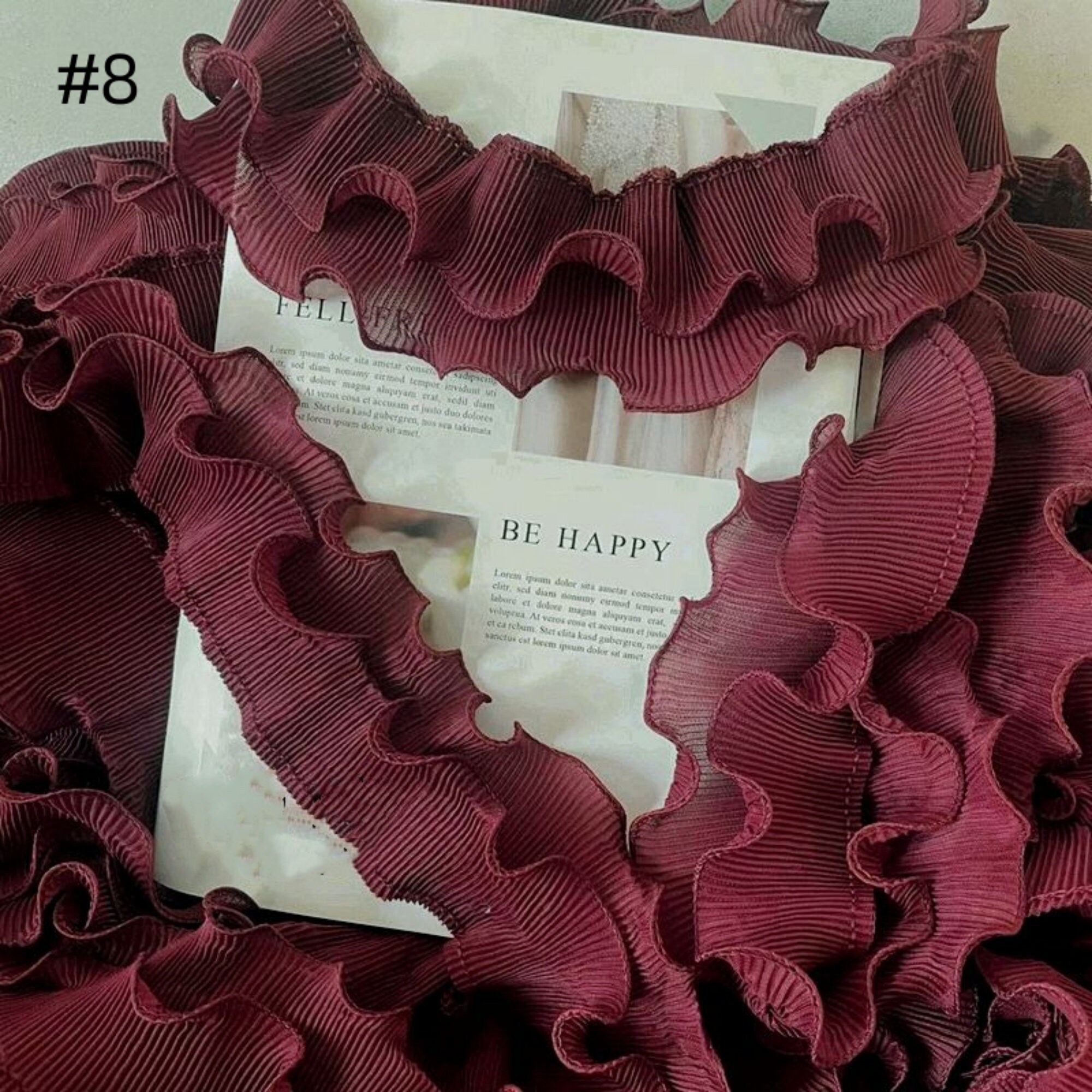 24 Colors Chiffon Ruffle Lace Trim, Stretch Ruffle Lace, 2 Layers ...