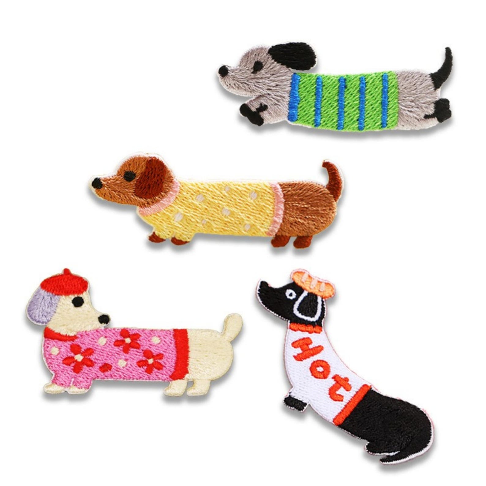 Embroidered Puppy Patch, Pet Patch, Dog Applique, DIY Patch, Dachshund ...