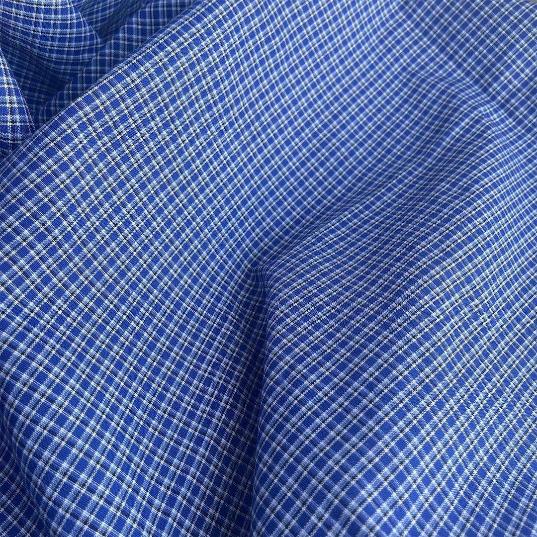 Antique Deep Blue Plaid Fabric, Checkered Embroidery Fabric, 1 Yard for ...