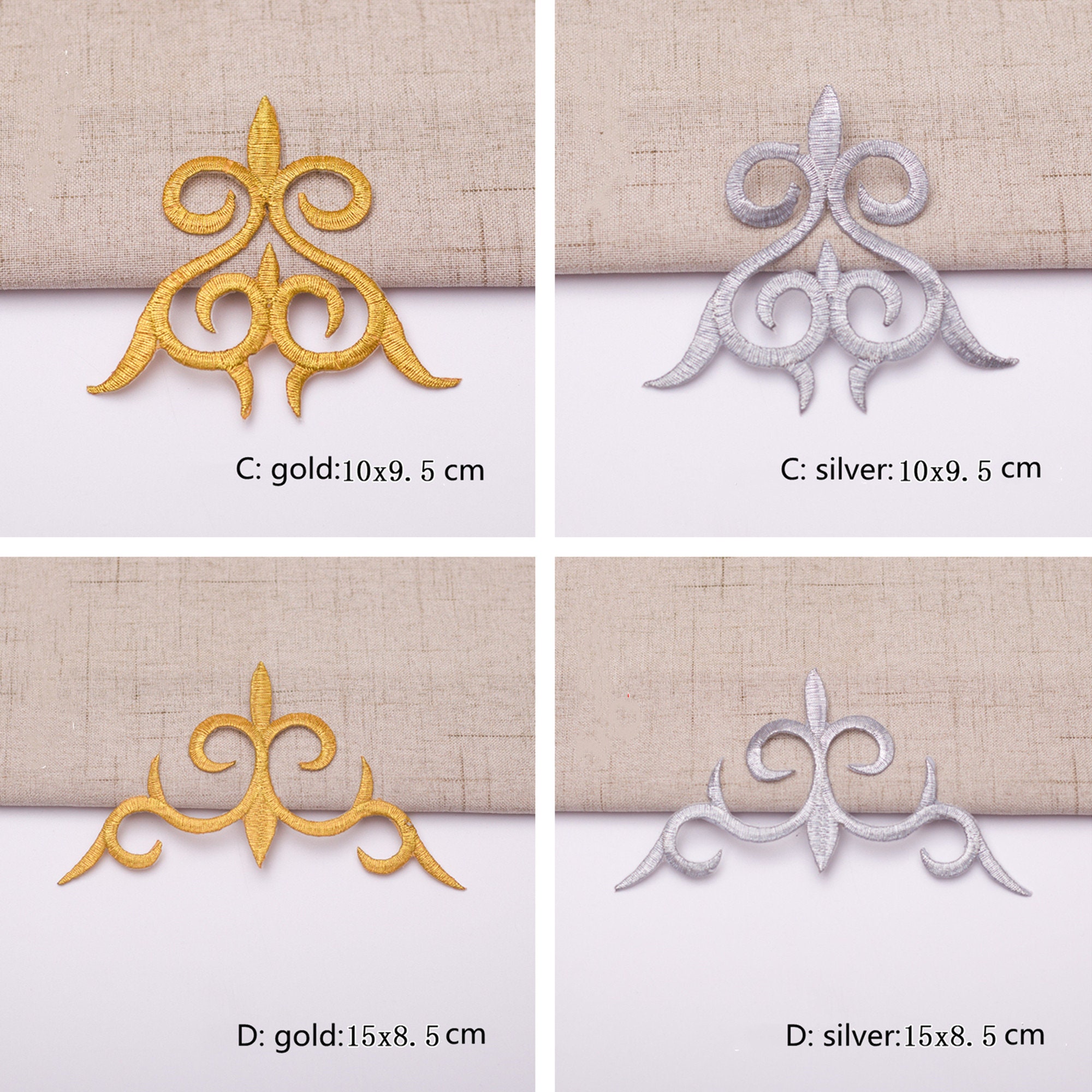 Gold Lace Applique, Embroidery Swirls Flourishes Baroque Style Iron on ...
