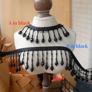 Dangling Fringe Trim, Beaded Fringe Trim, Heavy Bead Trimming for Dance ...