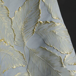 Luxury Gold Leaf Embroidered Jacquard Fabric, Embossed Leaf Fabic ...
