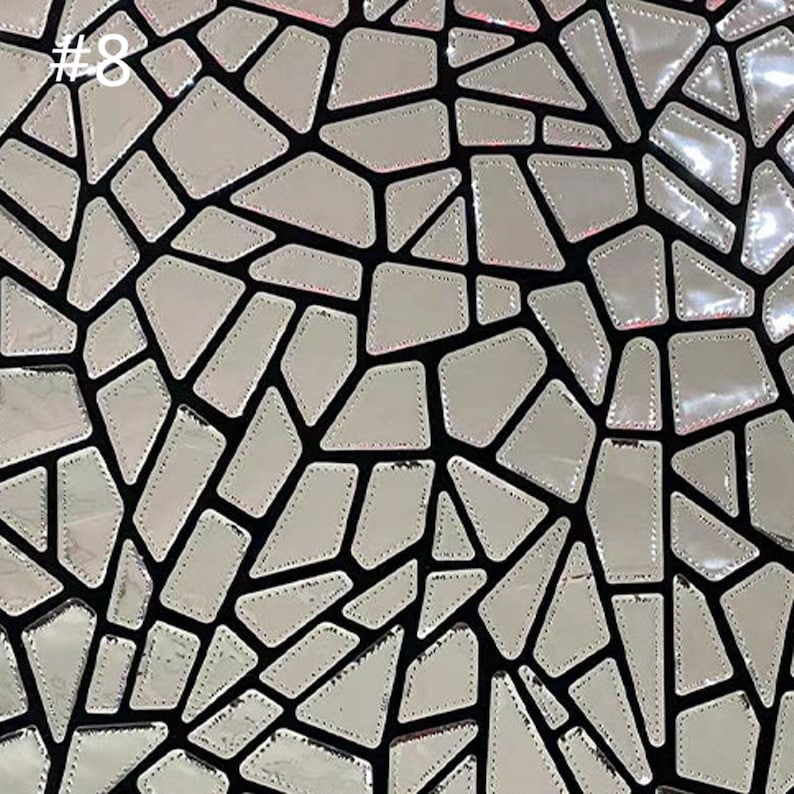 Unique Mirror Silver Sequin Fabric Stretch Velvet Sequin - Etsy