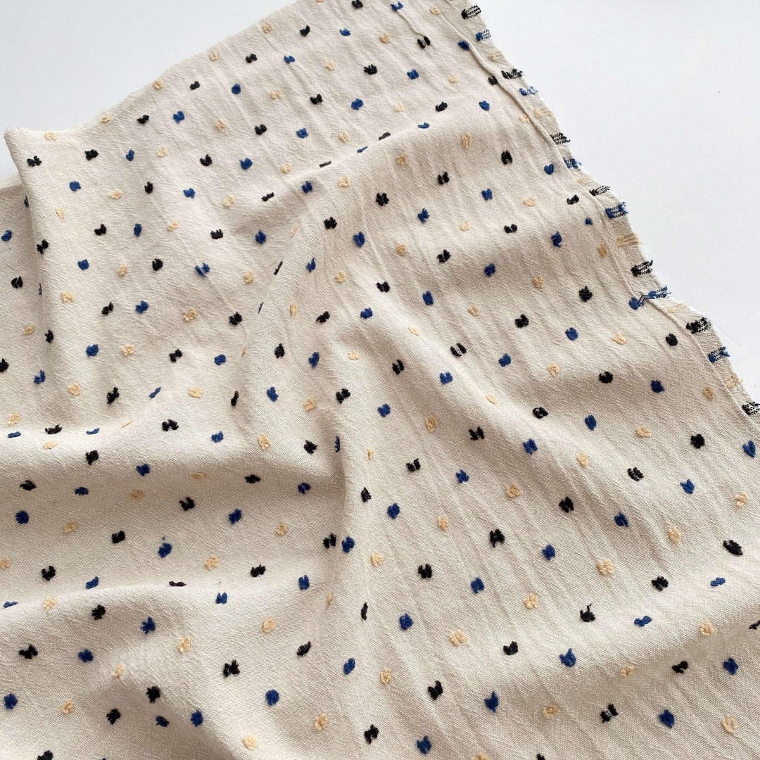 Jacquard Linen Cotton Fabric With Multi-colors Dots, Piano Cover Fabric ...