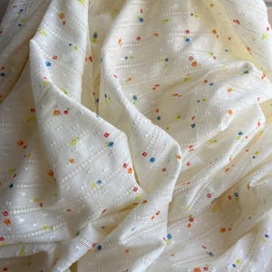 Light Yellow Jacquard Cotton Fabric, Colorful Wildflowers Print Fabric ...