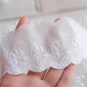 Floral Embroidered Lace, Lily of the Valley Floral Lace Trim, Sewing ...