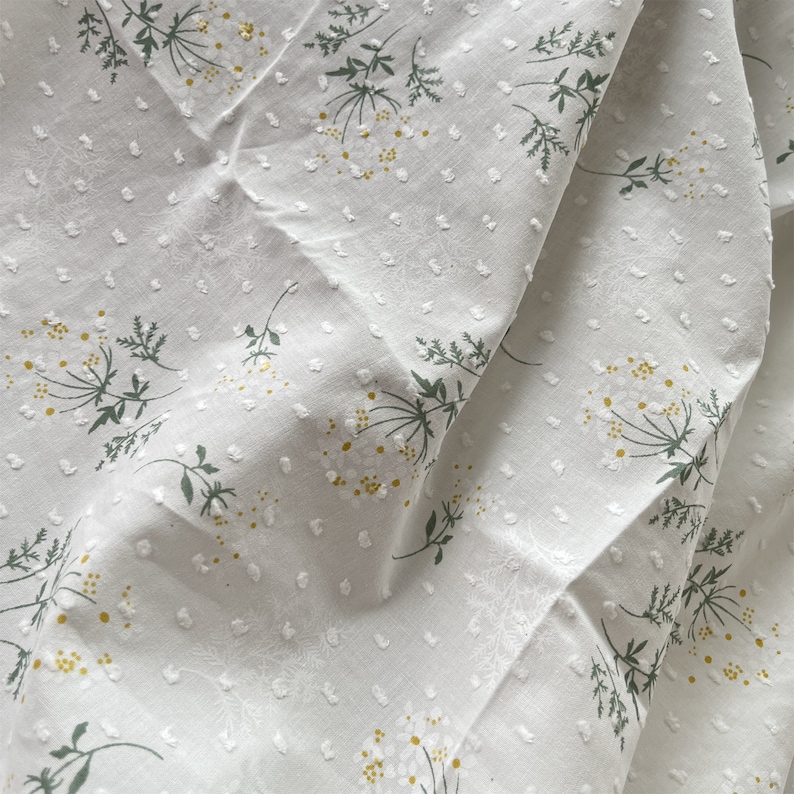 Dots Cotton Fabric, Floral Printed Cotton Fabric, Jacquard Cotton ...