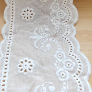 Exquisite Floral Cotton Lace Trim, Eyelet Embroidery Cotton Lace ...