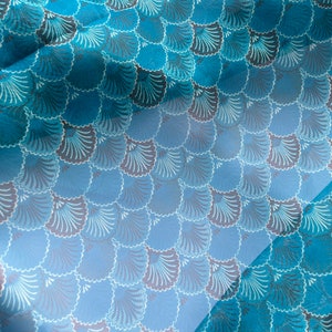Fish Tale Chiffon Fabric, Mermaid Chiffon Fabric, Fish Scale Scallop ...