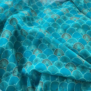 Fish Tale Chiffon Fabric, Mermaid Chiffon Fabric, Fish Scale Scallop ...