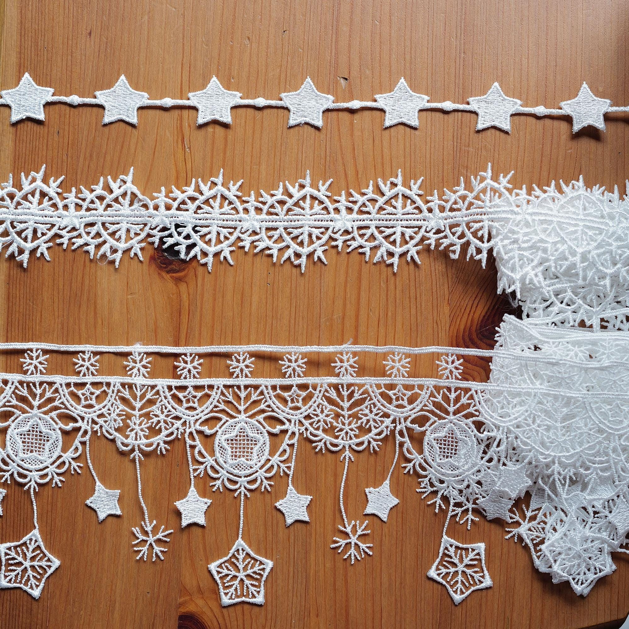 Exquisite Star Lace Trim, Tassel Lace, Snowflake Lace Trim, off White ...