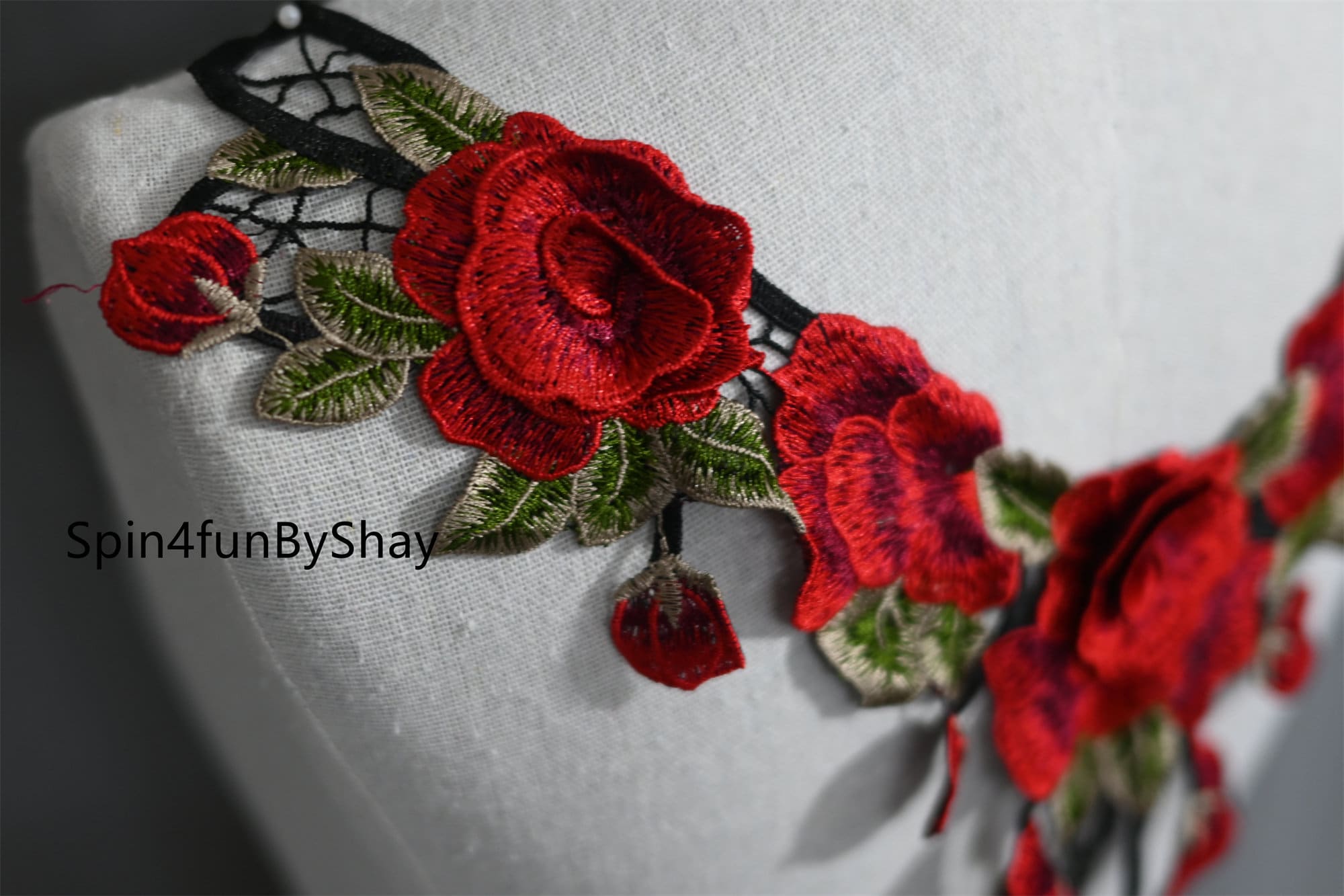 Elegant Red Rose Applique Rose Floral Embroidery Lace - Etsy