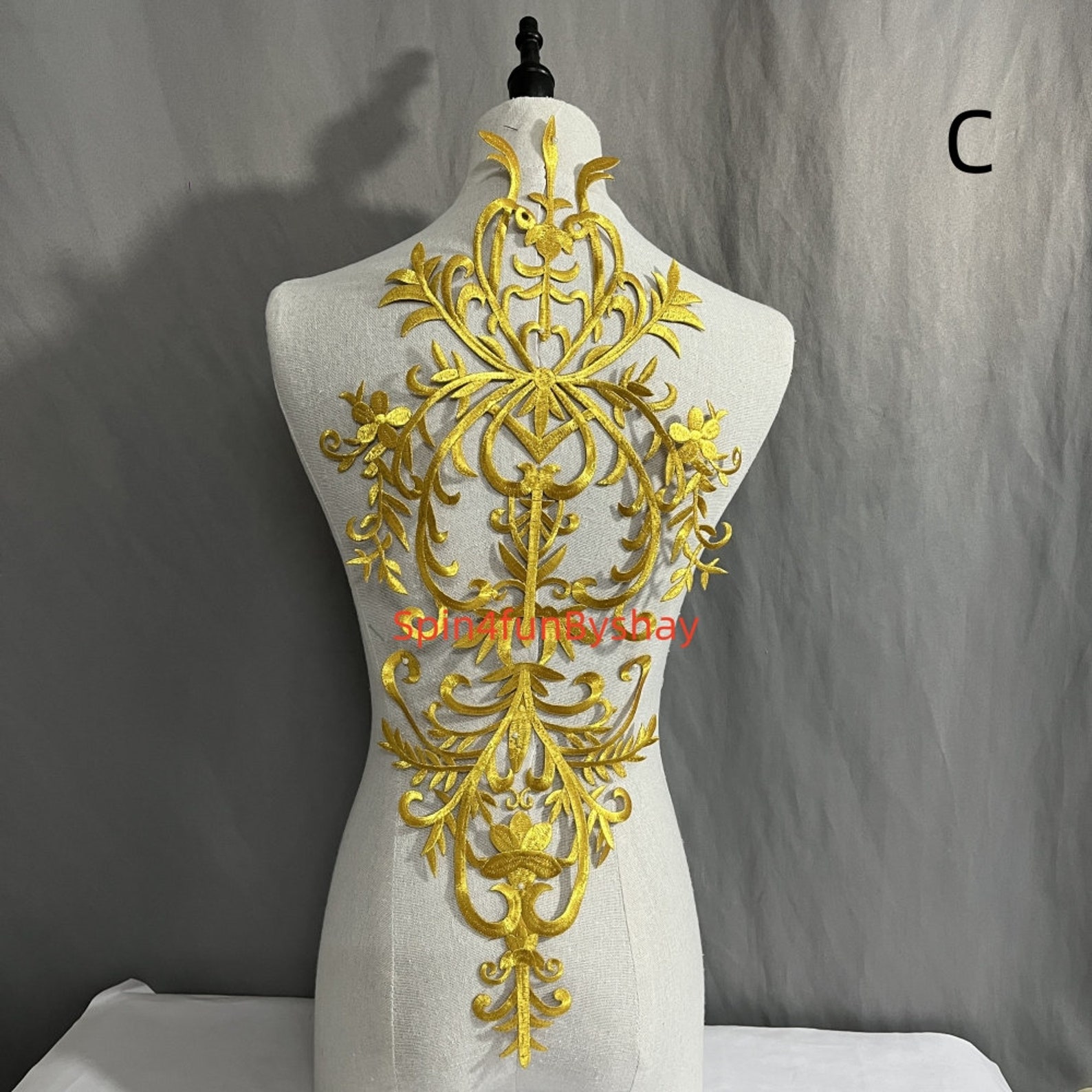 Gold Thread Lace Applique, Vintage Embroidery Baroque Style Iron on ...
