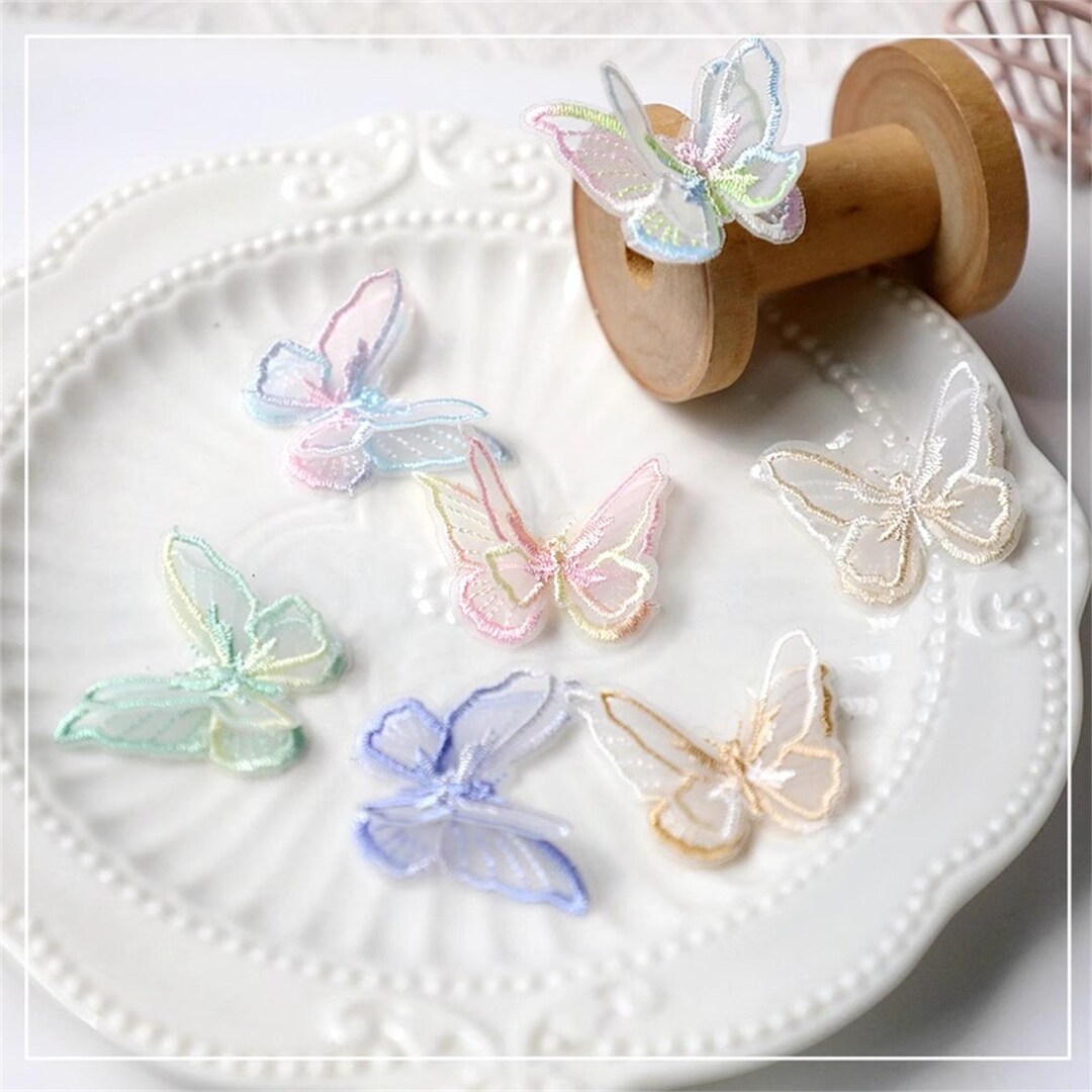 Ombre 3d Butterfly Patch, Gradient Embroidery Butterfly Applique, for ...