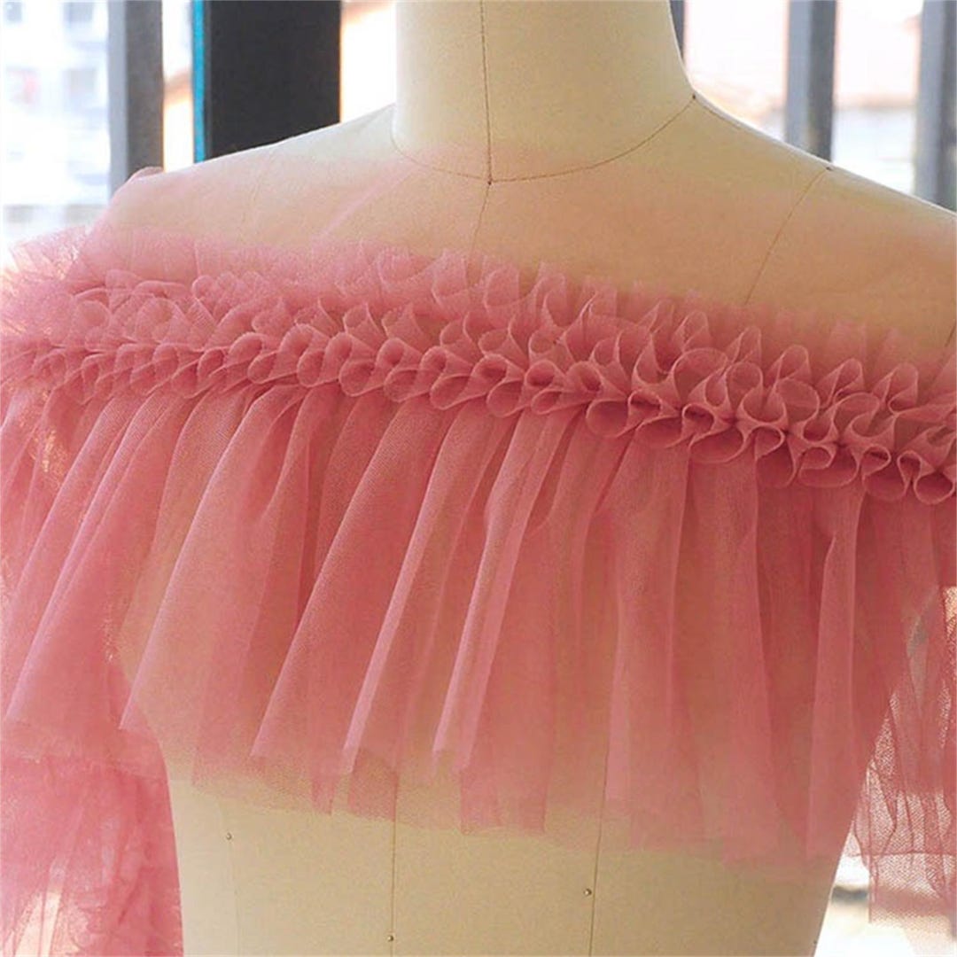 Ruffle Tulle Lace Trim, Fold Frill Mesh Lace Trim, Pleated Lace Trim ...