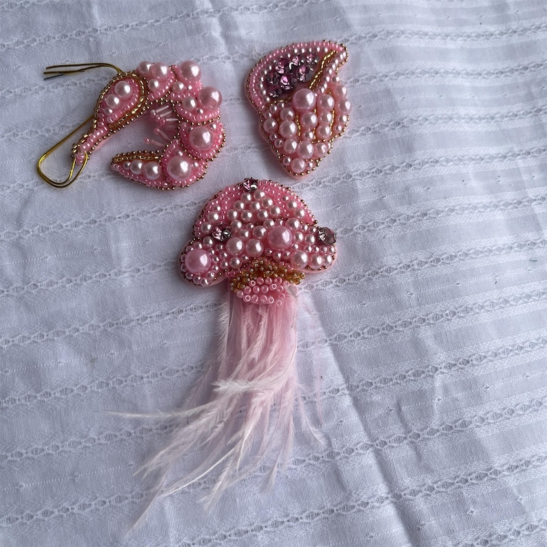 Ocean Seashell Jellyfish Seastar Jewelry Beaded Patches Sea Animal ...