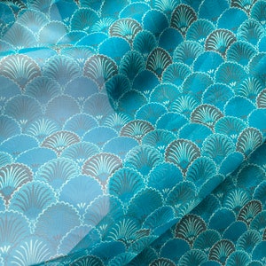 Fish Tale Chiffon Fabric, Mermaid Chiffon Fabric, Fish Scale Scallop ...