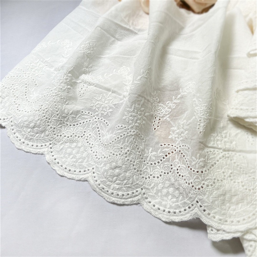 High Quality Pure Cotton Lace Trim, Floral Cotton Lace, Embroidery ...