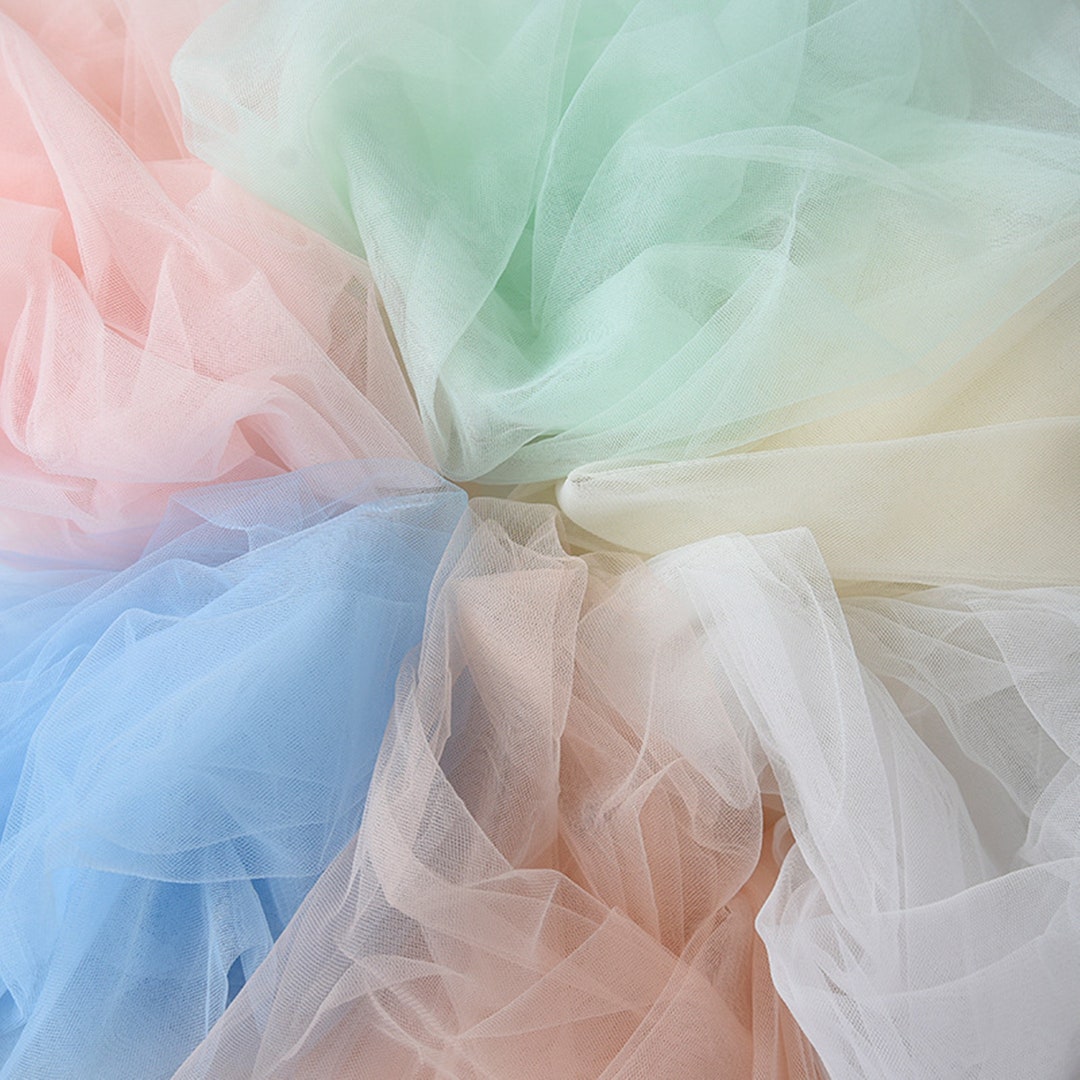 Soft Tulle Fabric 59" Wide Sheer Net Tulle Mesh Fabric for Veils, Doll ...