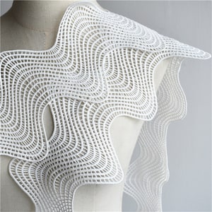 Unique Scallop Wave Bridal Lace Trim, Hollow Water Wave Lace, Milk Silk ...