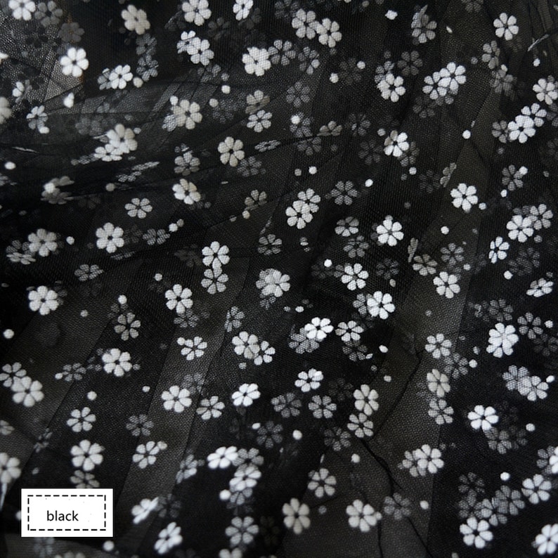 10 Colors Soft Tulle Fabric Flocking Floral Dot Lace Fabric - Etsy