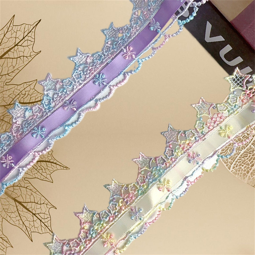 Star Lace Trim, Ombre Colorful Embroidery Star Lace Trim, Star Ribbon ...