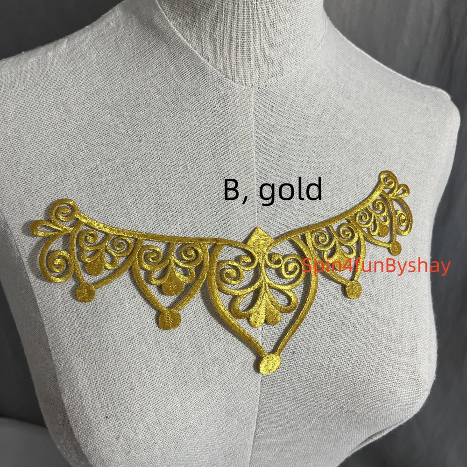 Gold Thread Lace Applique, Vintage Embroidery Baroque Style Iron on ...