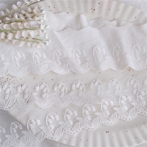 Floral Embroidered Lace, Lily of the Valley Floral Lace Trim, Sewing ...
