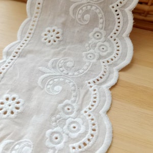Exquisite Floral Cotton Lace Trim, Eyelet Embroidery Cotton Lace ...