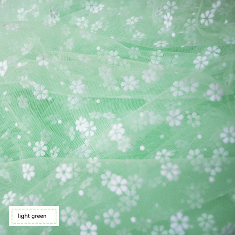 10 Colors Soft Tulle Fabric Flocking Floral Dot Lace Fabric - Etsy