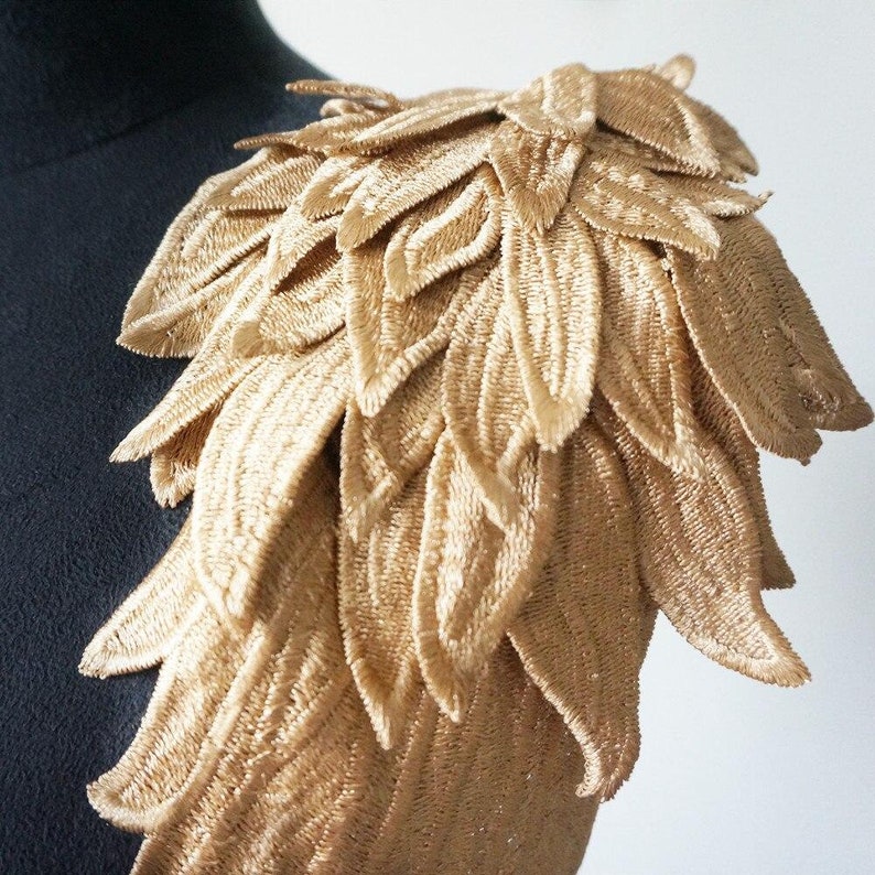 Larger Angel Wings Lace Applique 3D Angel Feather Embroidered - Etsy