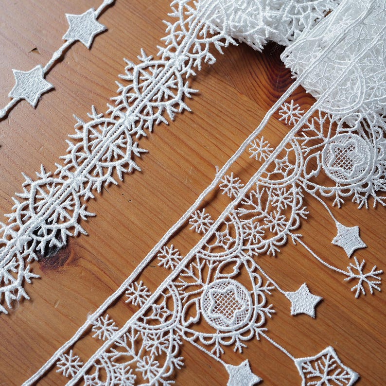 Exquisite Star Lace Trim, Tassel Lace, Snowflake Lace Trim, off White ...
