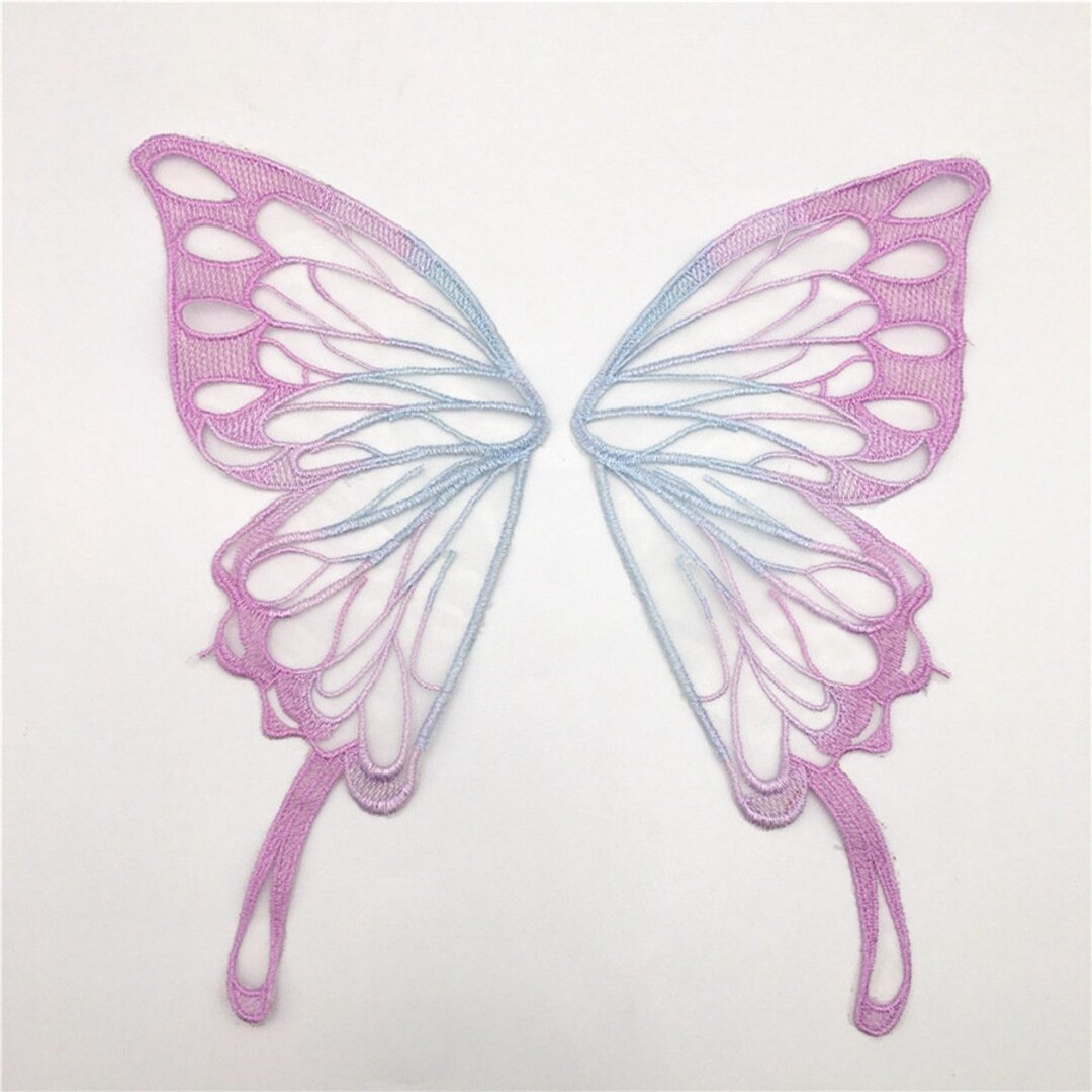Ombre Butterfly Applique, Embroidery Organza Butterfly Applique With ...