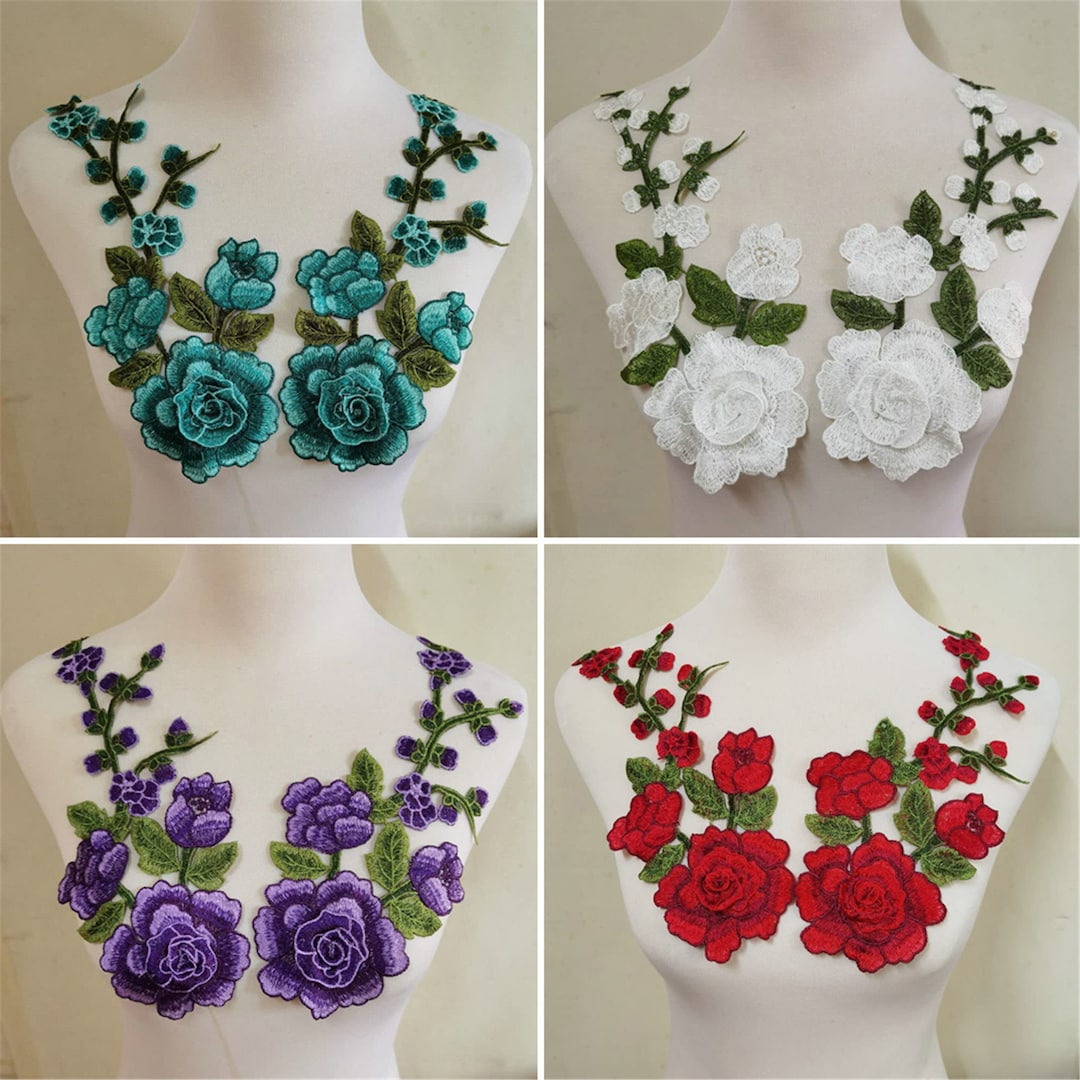 7 Colors 3D Layered Bodice Applique, Flowers Patch, Lace Flower Patch ...