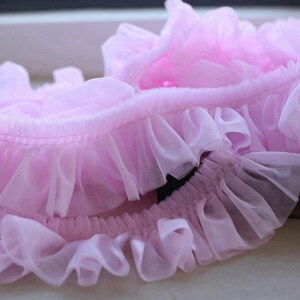 Double Layers Ruffle Lace Trim, Ruffled Tulle Lace Trim, Pleated Tulle ...