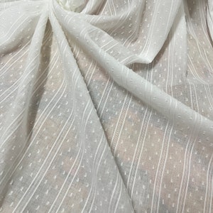 Beautiful Swiss Dot Embroidery Cotton Fabric, Stripes Fabric, Pure ...