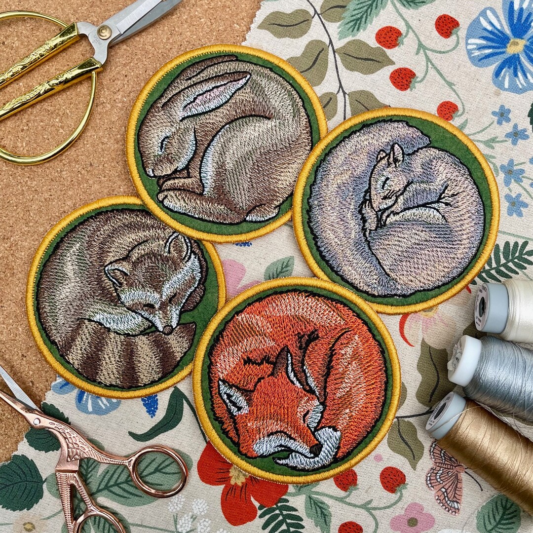 Cute Woodland Creature Machine Embroidered Felt Coasters - Etsy