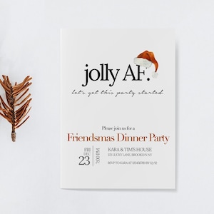 Jolly AF Friendsmas Party Invitation Christmas Party - Etsy