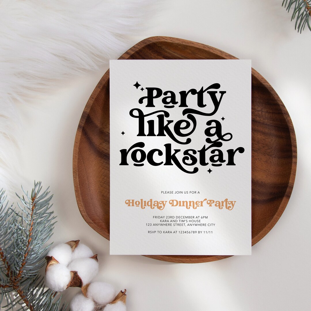 Minimalist Christmas Party Invitation, Modern Simple Holiday Party ...